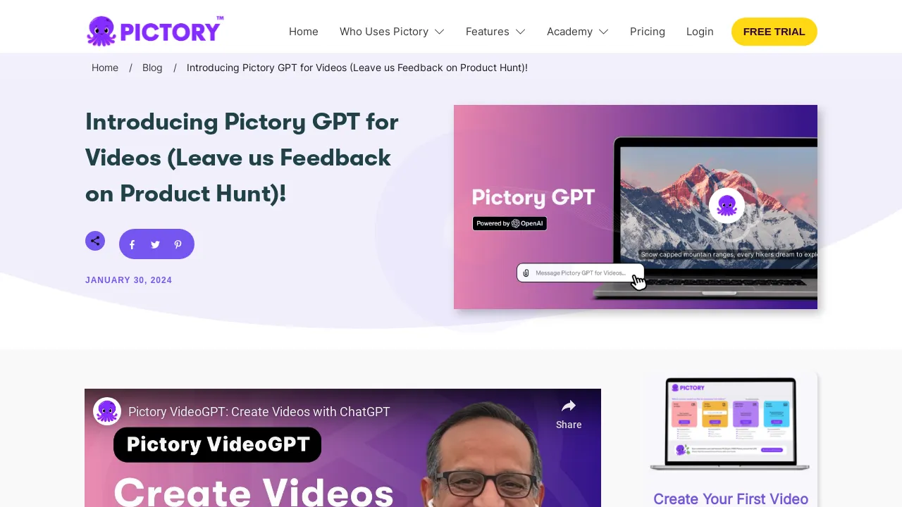 Pictory GPT for Videos - BestofAI